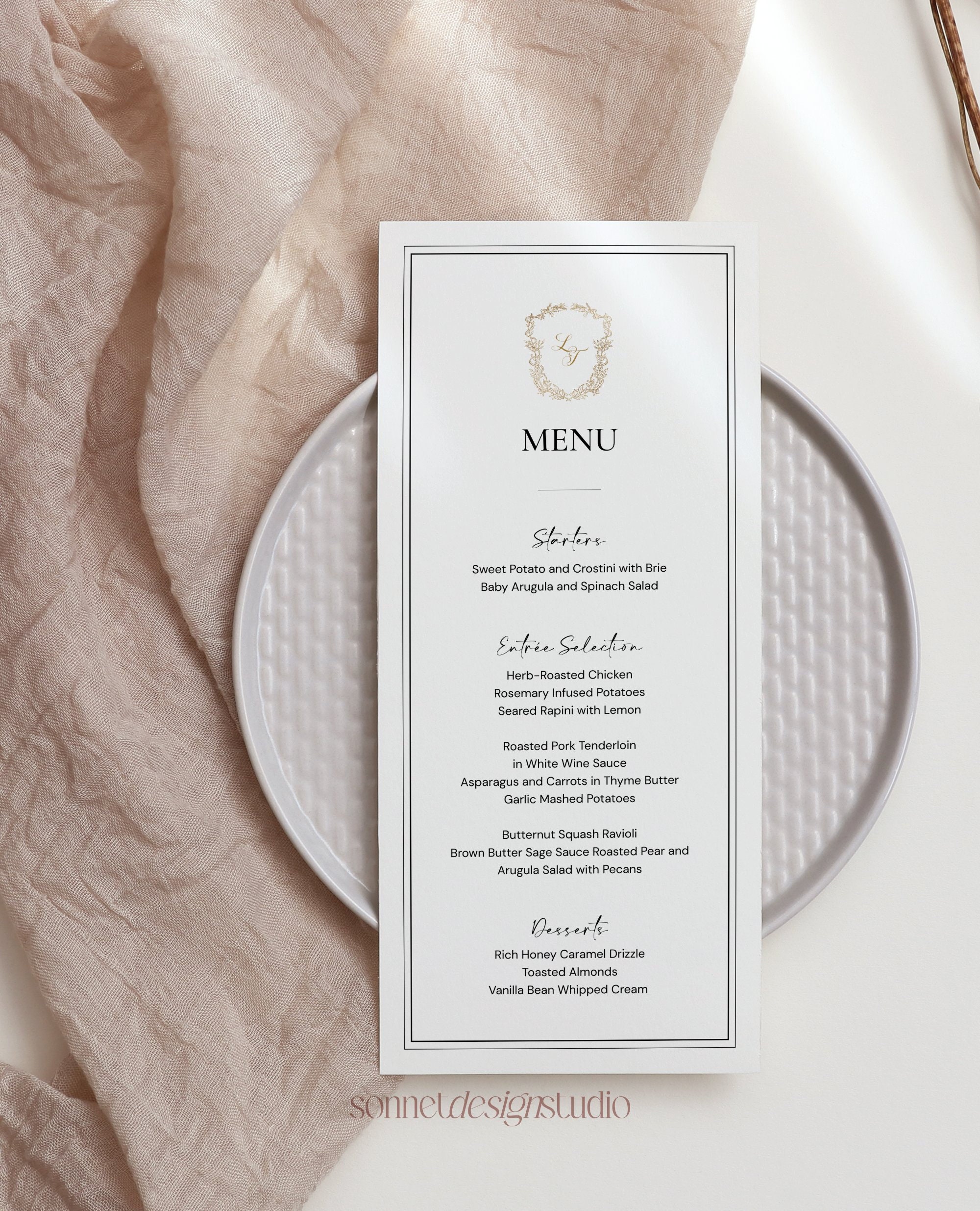 Elegant Wedding Menu Template, Modern Wedding Menu, Wedding Food Menu ...