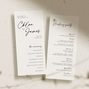 Minimalist Wedding Program Template Printable Modern Minimal Editable ...