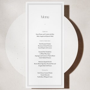 Minimal Simple Wedding Menu, Minimalist Wedding Menu Template, Modern ...