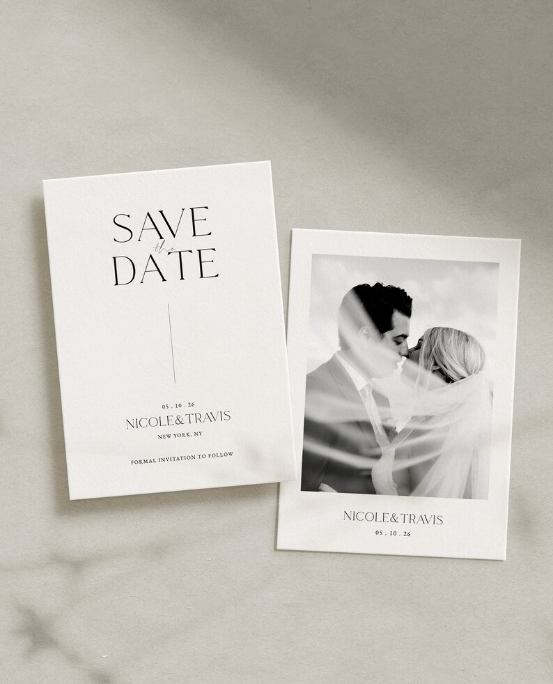 Simple Picture Save the Date Photo Save the Date Template Modern ...