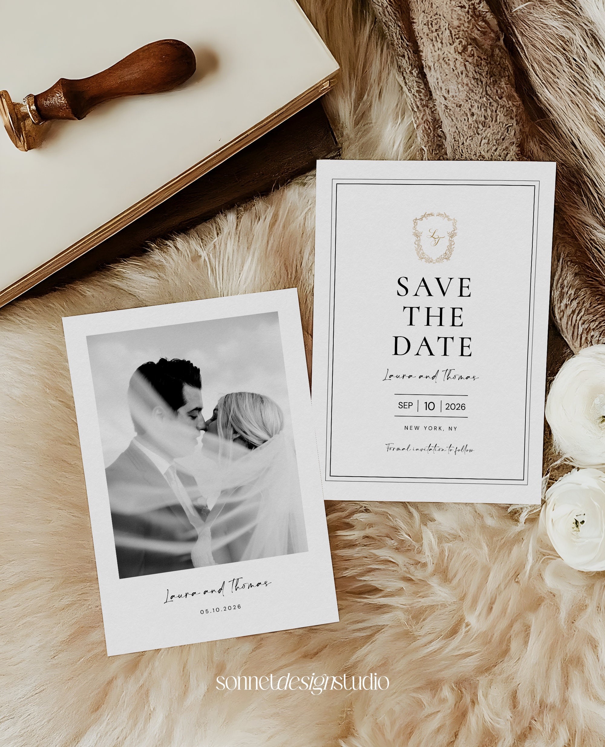 Large Modern Wedding Invitation Bundle Elegant Wedding Suite Template ...