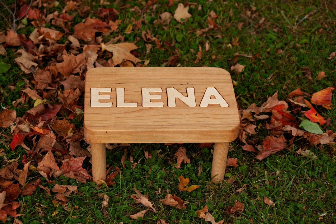 Wooden Name Puzzle Stool | Toddler Kids Stool | Wooden Bench ...