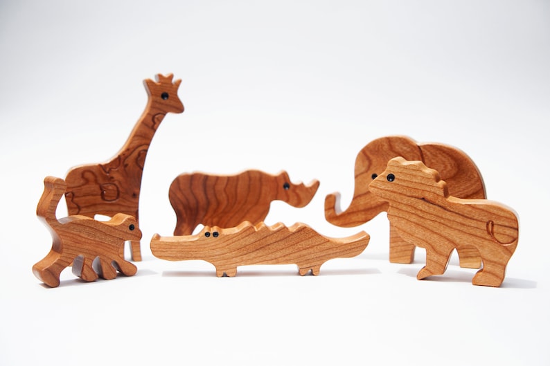 Wooden Jungle Animals Stacking Animals Balance Toy | Etsy