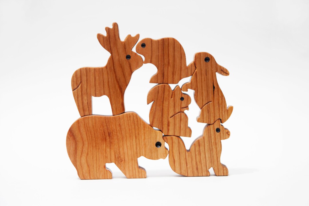 Wooden Animal Set | Stacking Animals | Woodland Theme | Wood Toys ...
