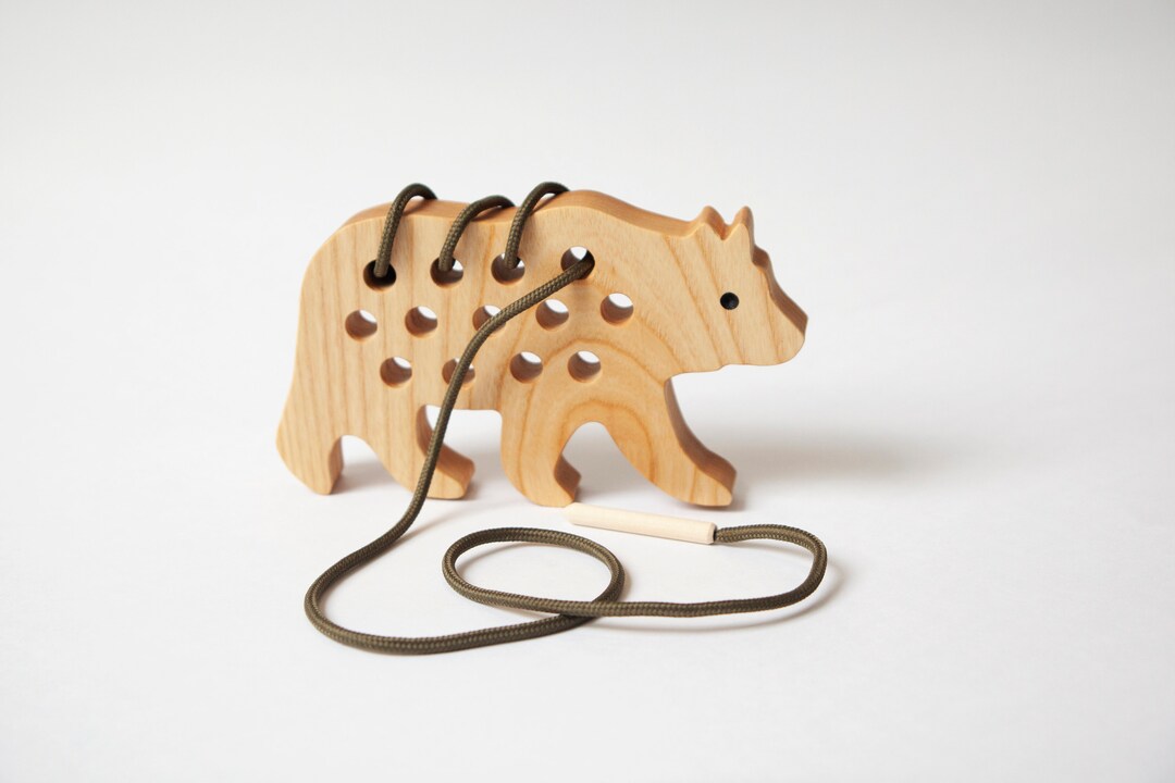 Threading Bear | Lacing Toy | Wooden Threading Toy | Animals ...