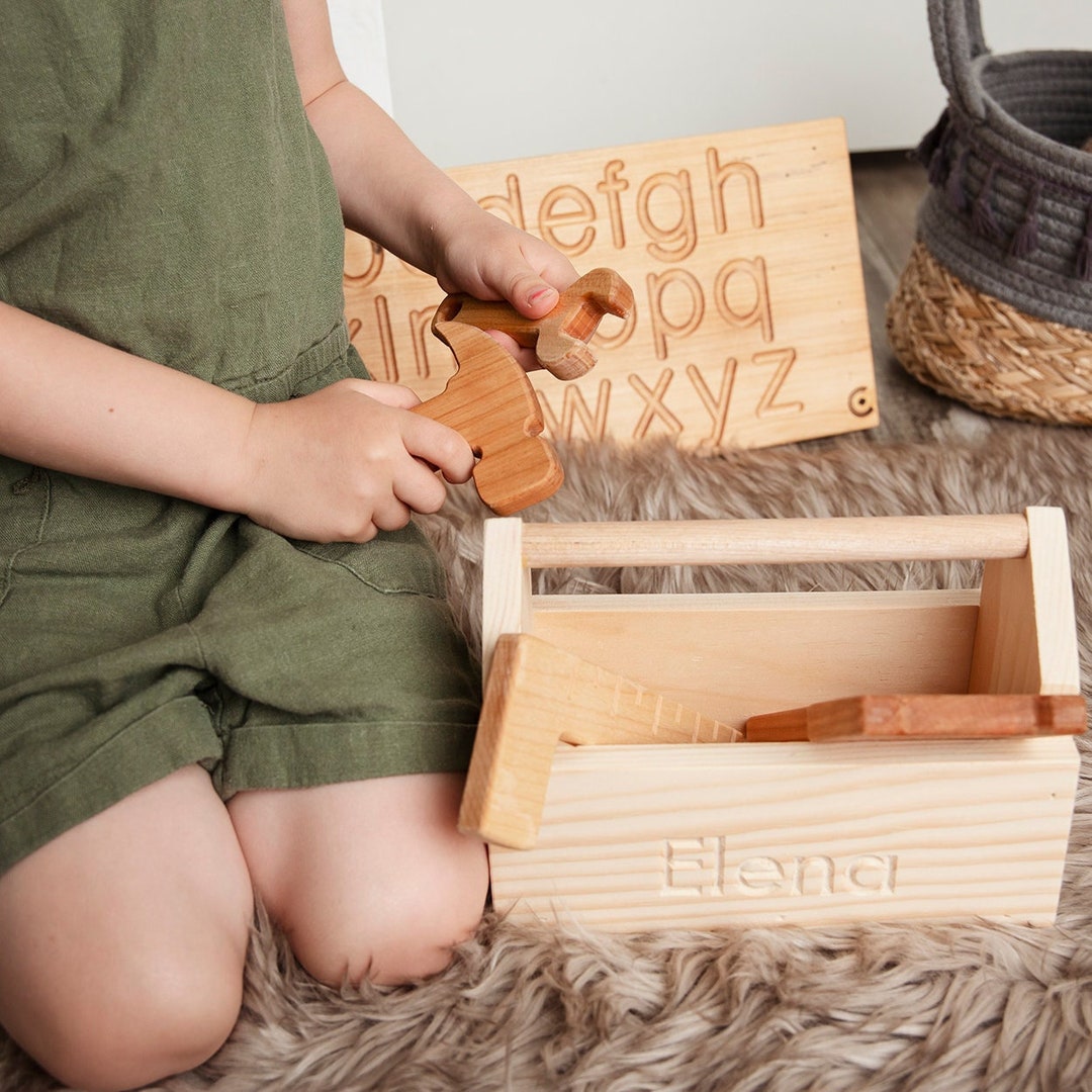 Personalized Wooden Tool Kit | Wooden Kids Toys | Waldorf Montessori ...
