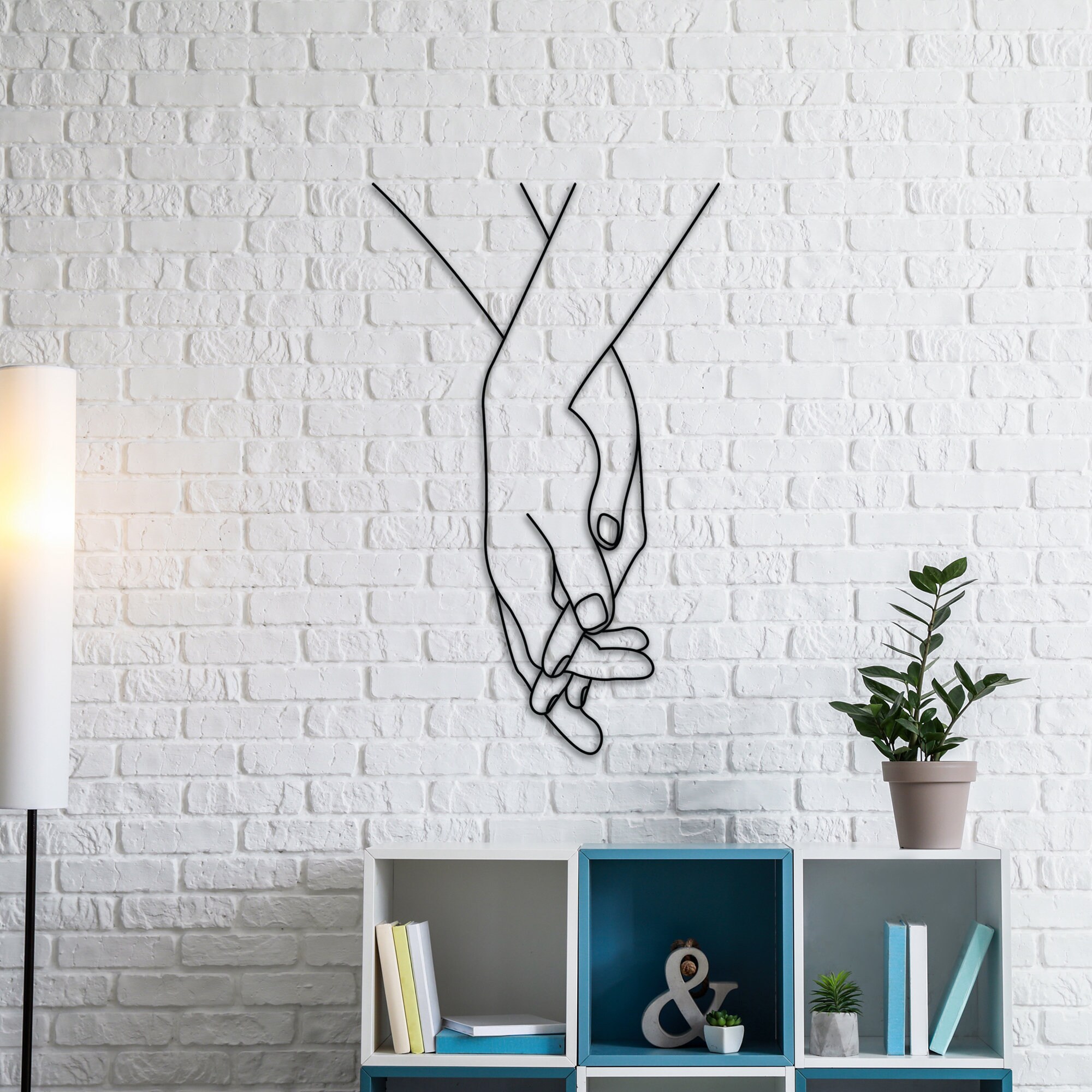 Wire Art Couple Hand in Hand Wall Mounted Decor | Etsy