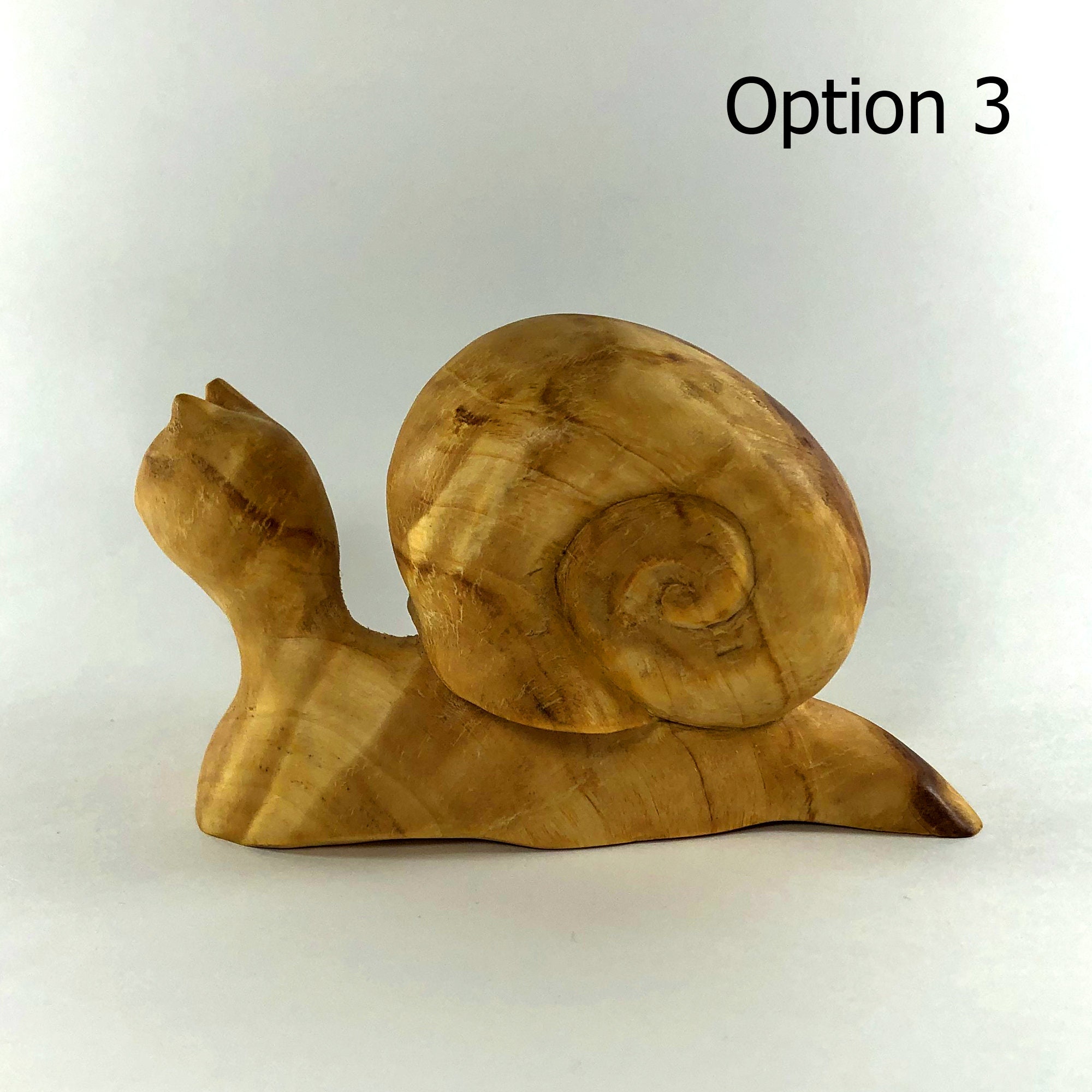 Wood Sculpture Snail Wooden Figurine Slug Carved From Birch | Etsy