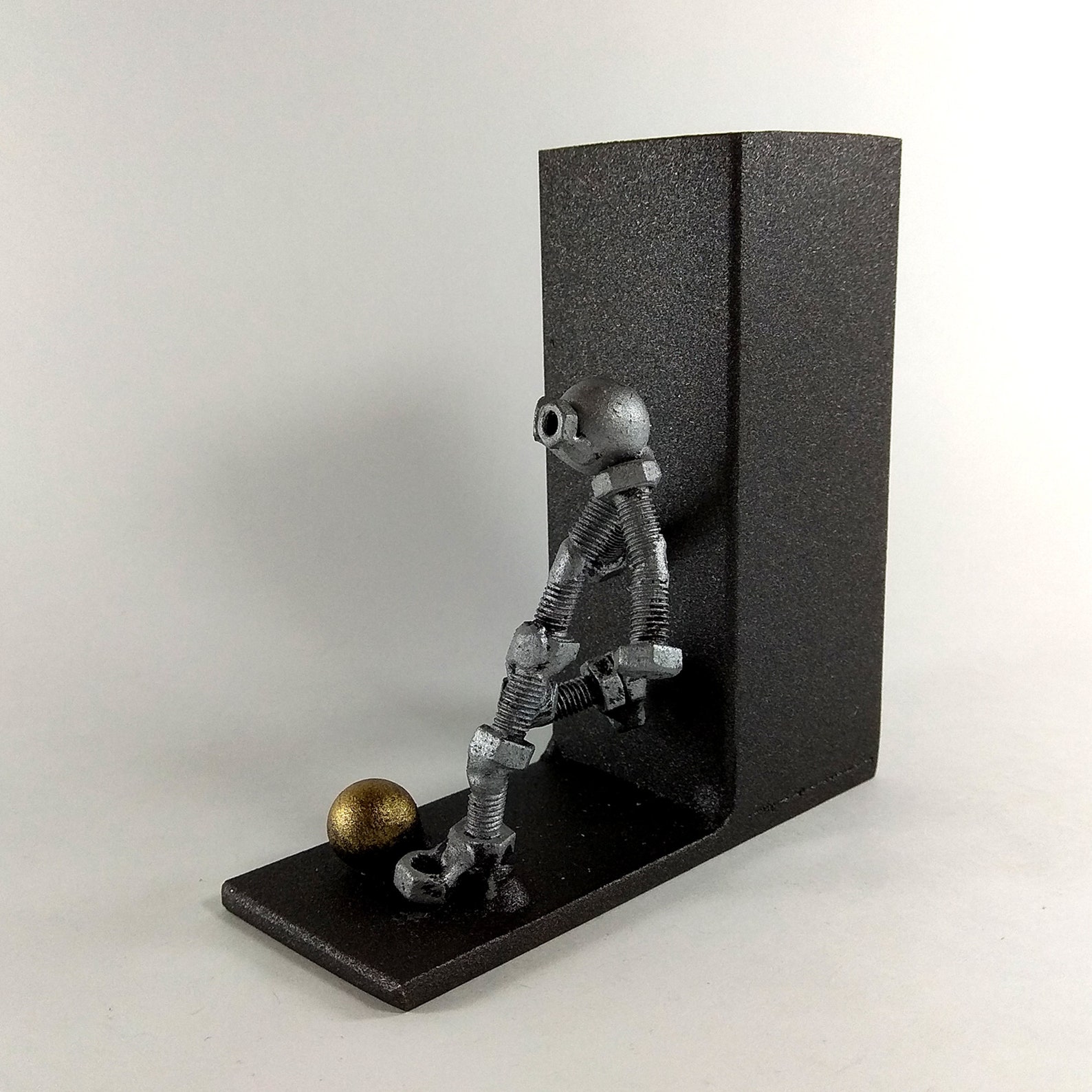 Metal sculpture football player soccer model art | Etsy