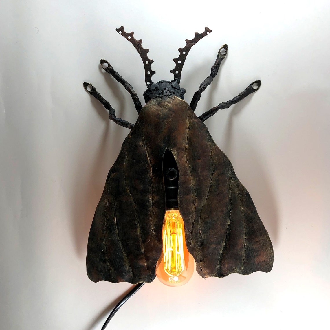 Wall mounted night light metal moth wall lamp butterfly night | Etsy