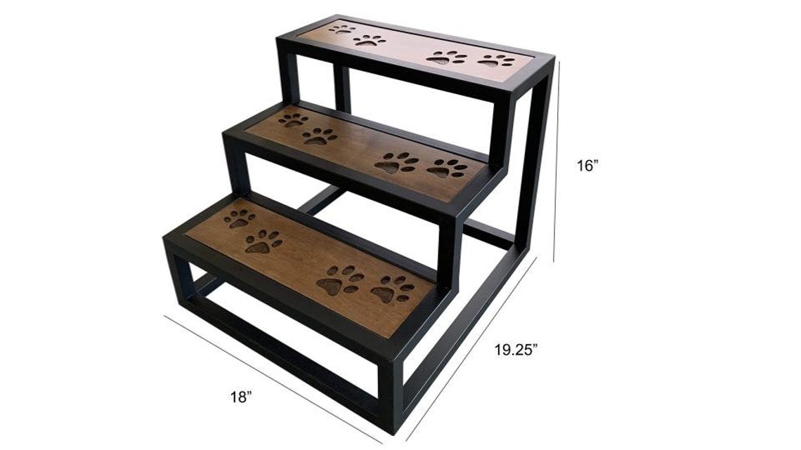 Multi Purpose Stool Carved Design Acacia Wood Metal - Etsy