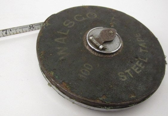 Vintage Walsco 100 Foot Steel Tape Made in the USA. P. R. APP'D 255 T.C ...