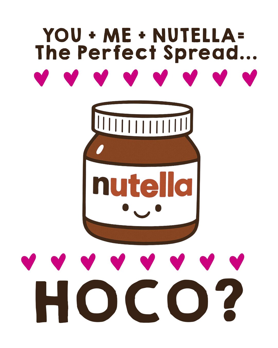 HOCO Proposal Poster Nutella Theme Png - Etsy UK