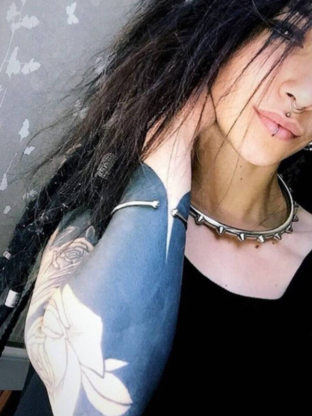 Rigid Choker With Punk Rock Hoop and Metal Brooches - Etsy