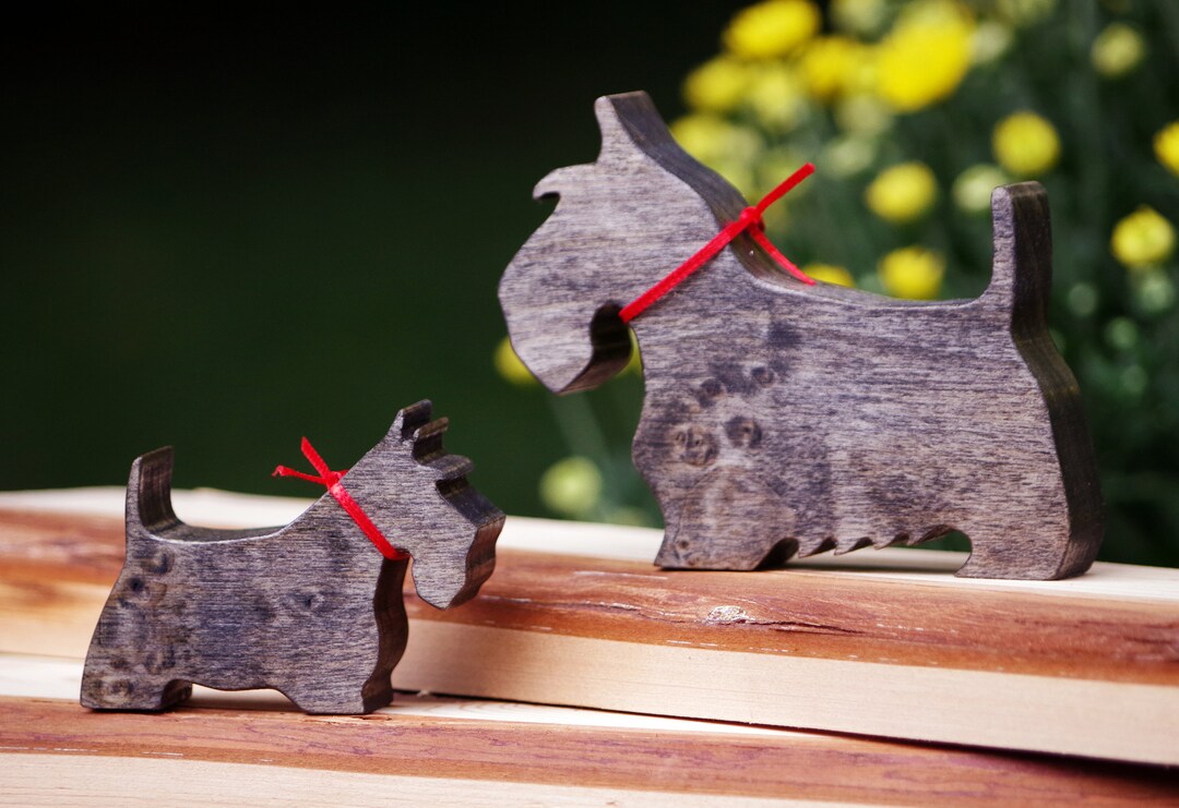 Miniature Wood Scottish Terrier Figurine, Scottie Dog, Pet Keepsake ...