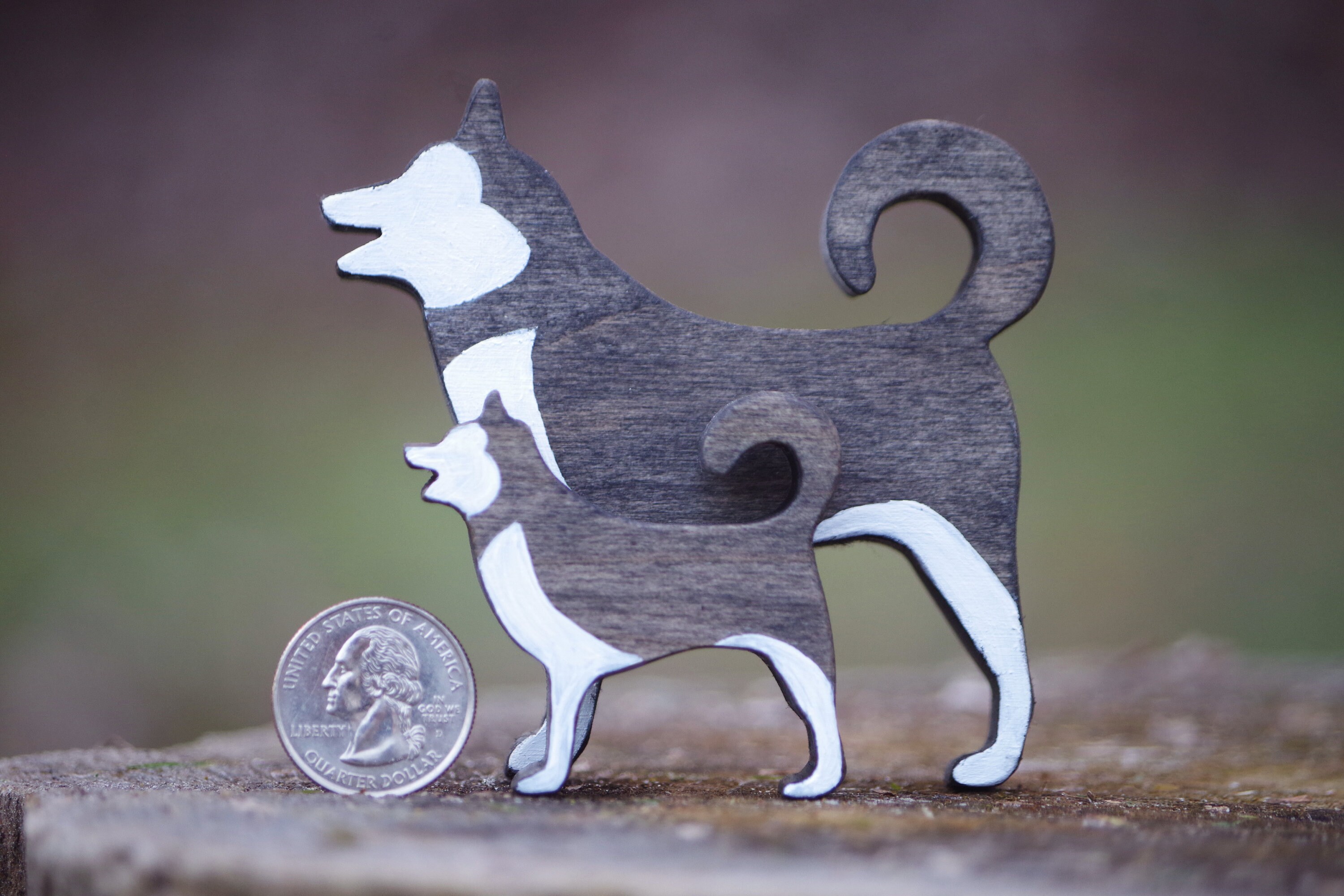 Miniature Wood Husky Figurine Husky Silhouette Loss of Pet - Etsy.de