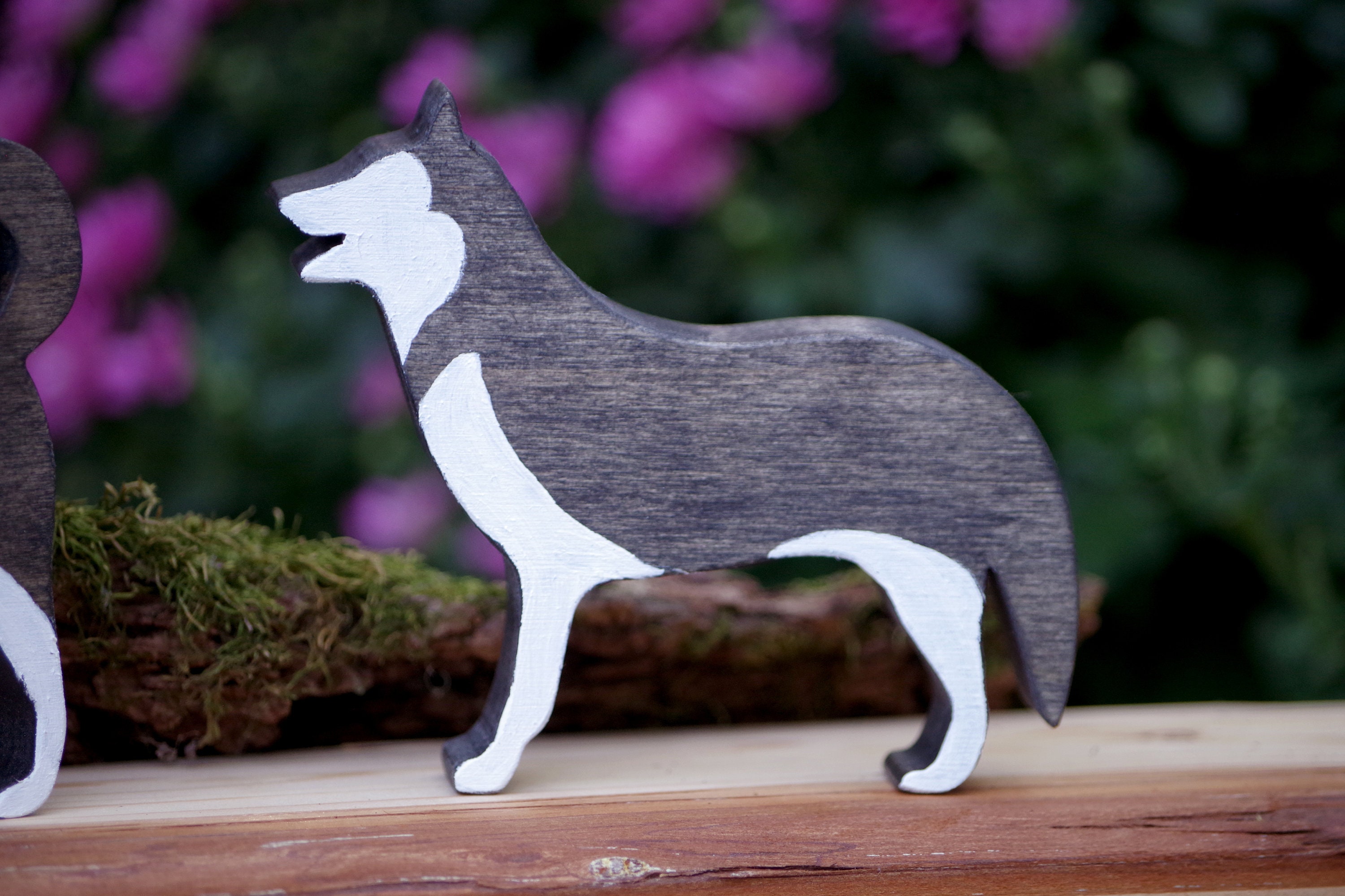 Miniature Wood Husky Figurine Husky Silhouette Loss of Pet | Etsy