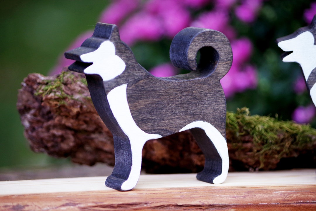 Miniature Wood Husky Figurine, Husky Silhouette, Loss of Pet Gift, Sled ...