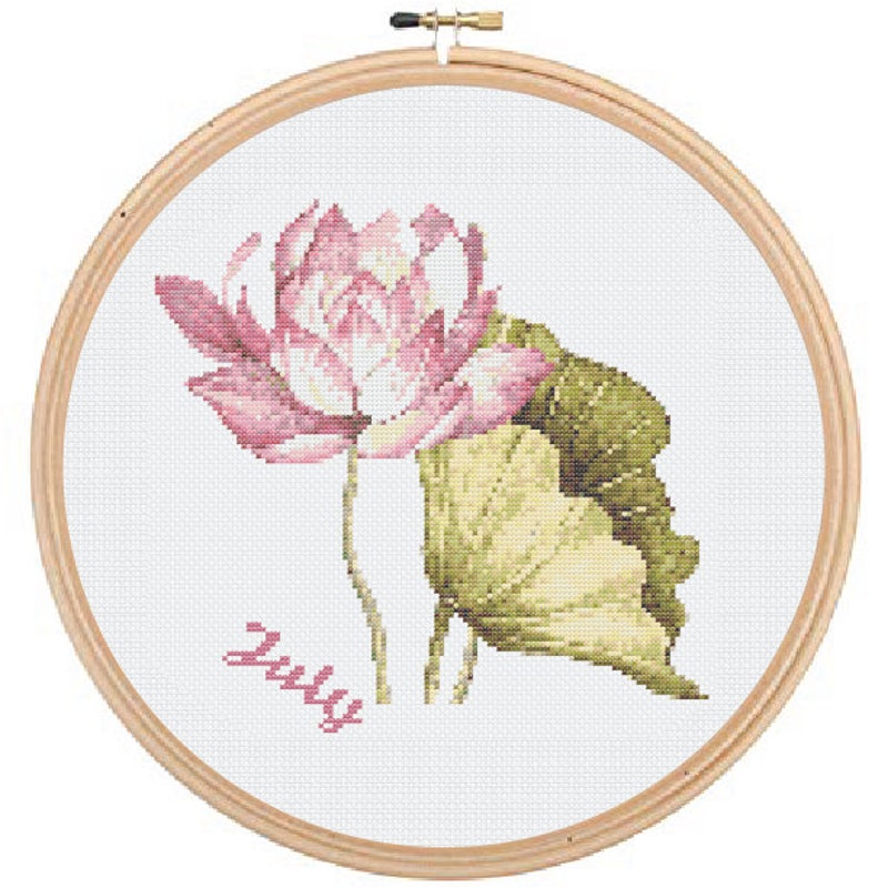 Lotus Cross Stitch - Etsy