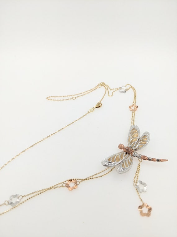 tri color gold necklace - Gem