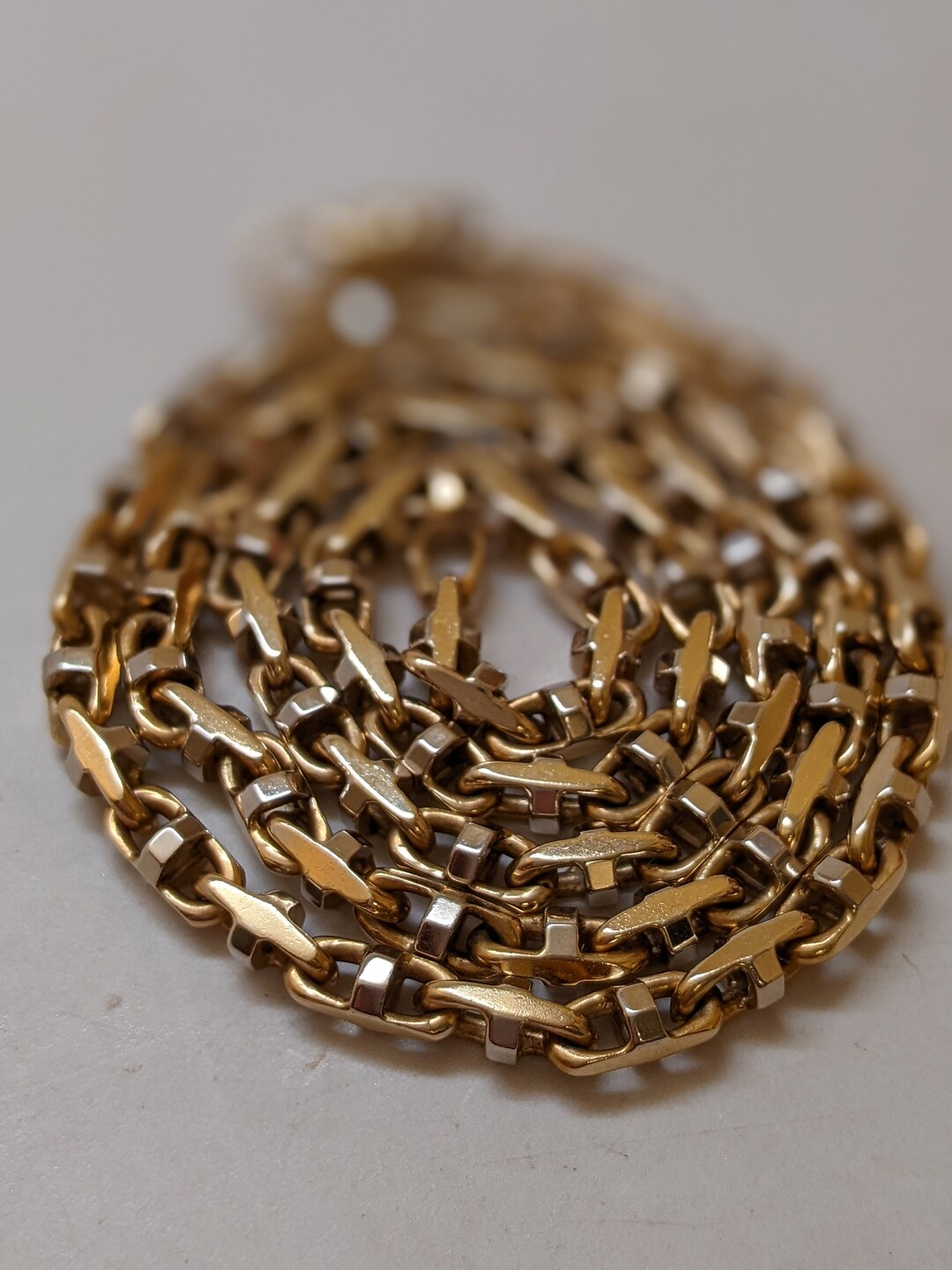 Fancy Link Two-toned Heavy 14kt Chain - Etsy