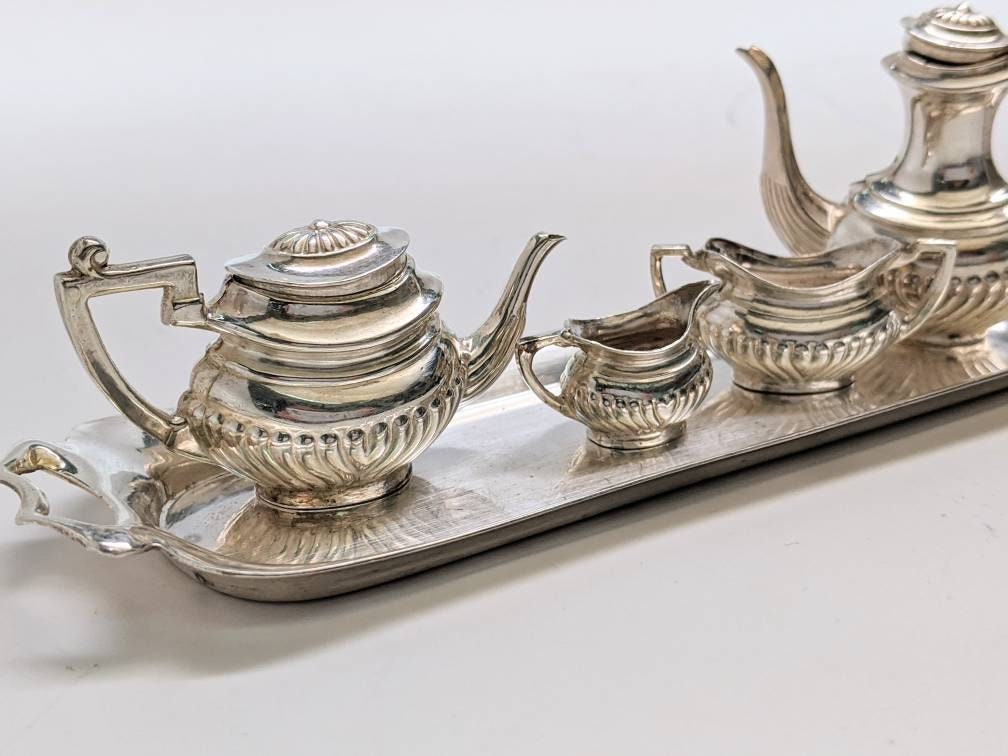 Miniature Sterling Silver Tea Set - Etsy