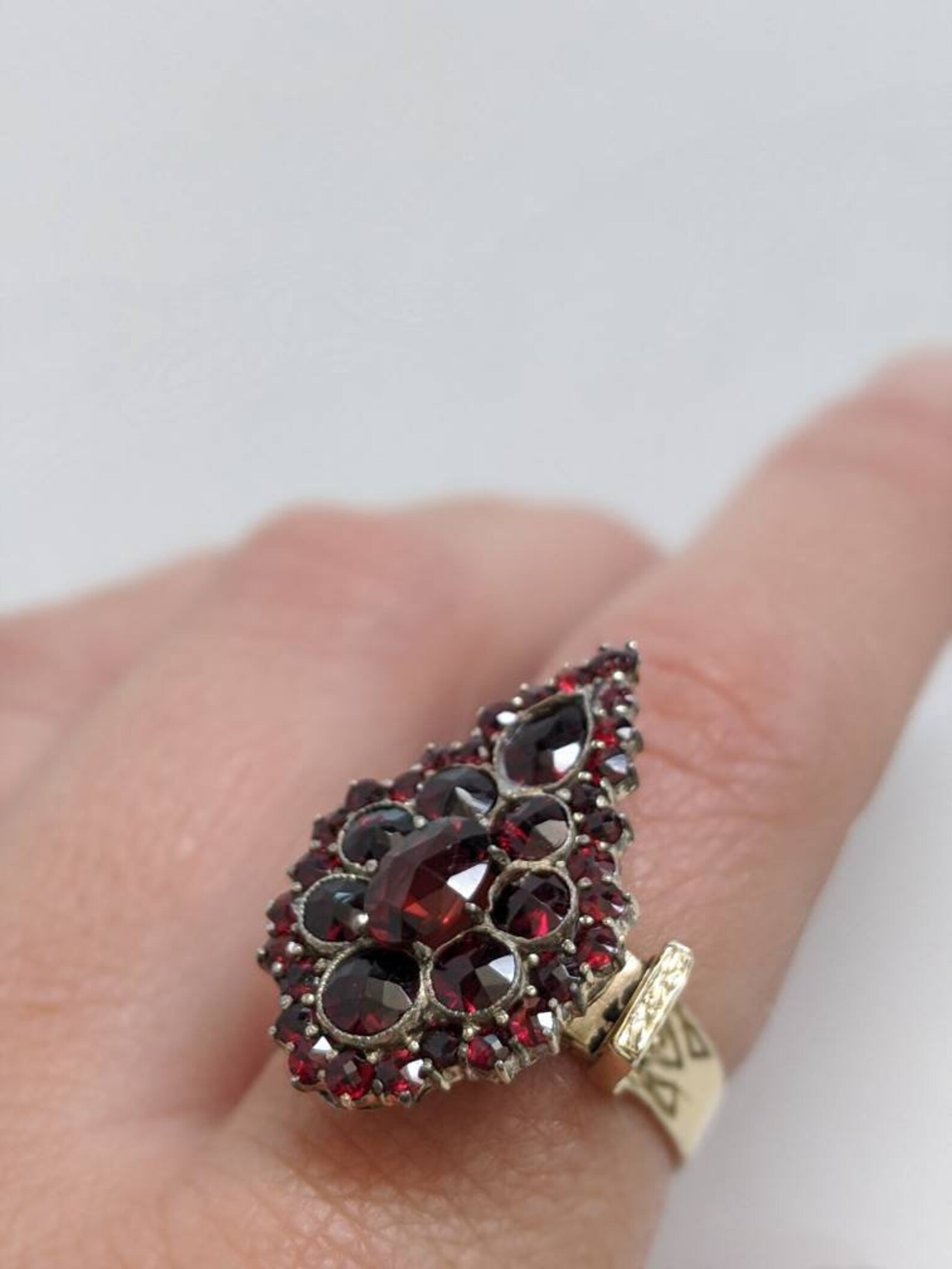 Victorian Garnet Repurposed Ring - Etsy