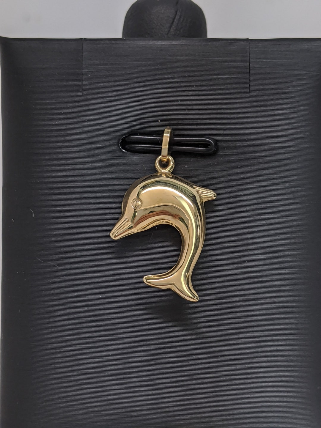 14k Yellow Gold Dolphin Pendant 3D - Etsy