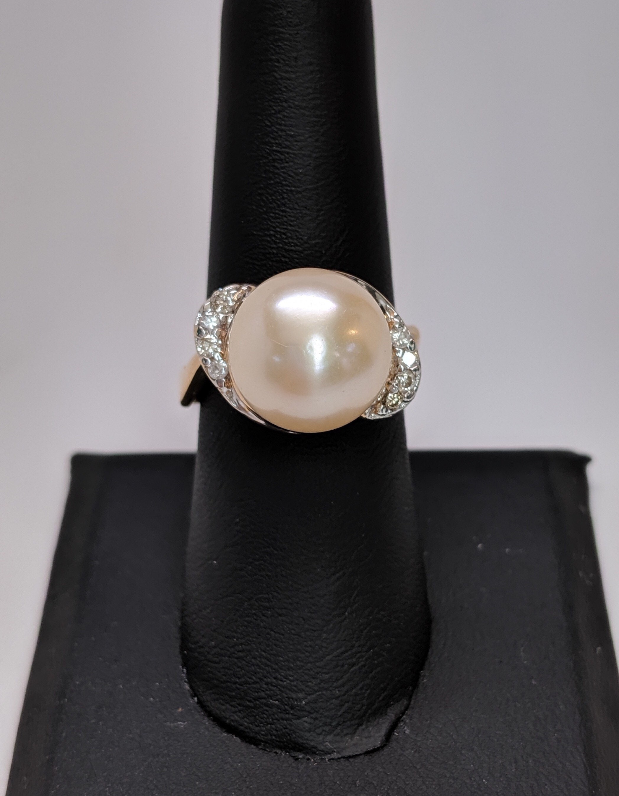Pearl and Diamond Ring - Etsy