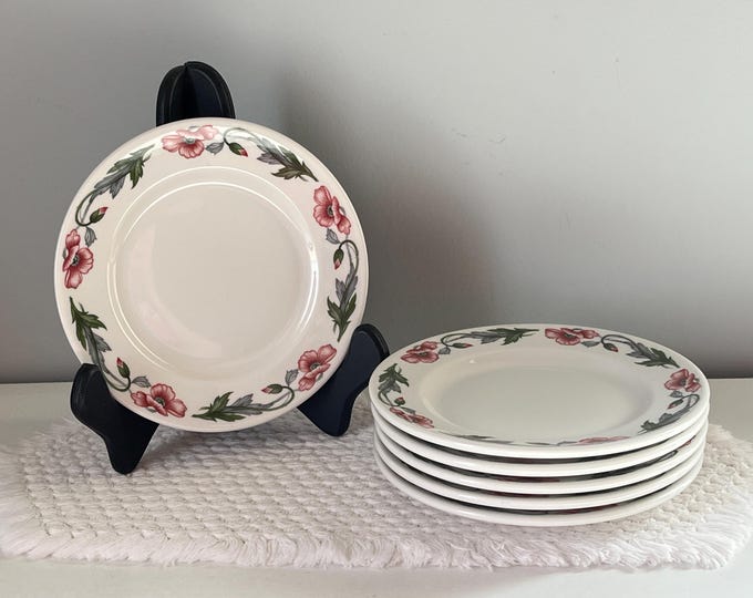 Pink Poppy by Homer Laughlin, Set of 3 Dinner Plates, Pink Poppy Floral ...