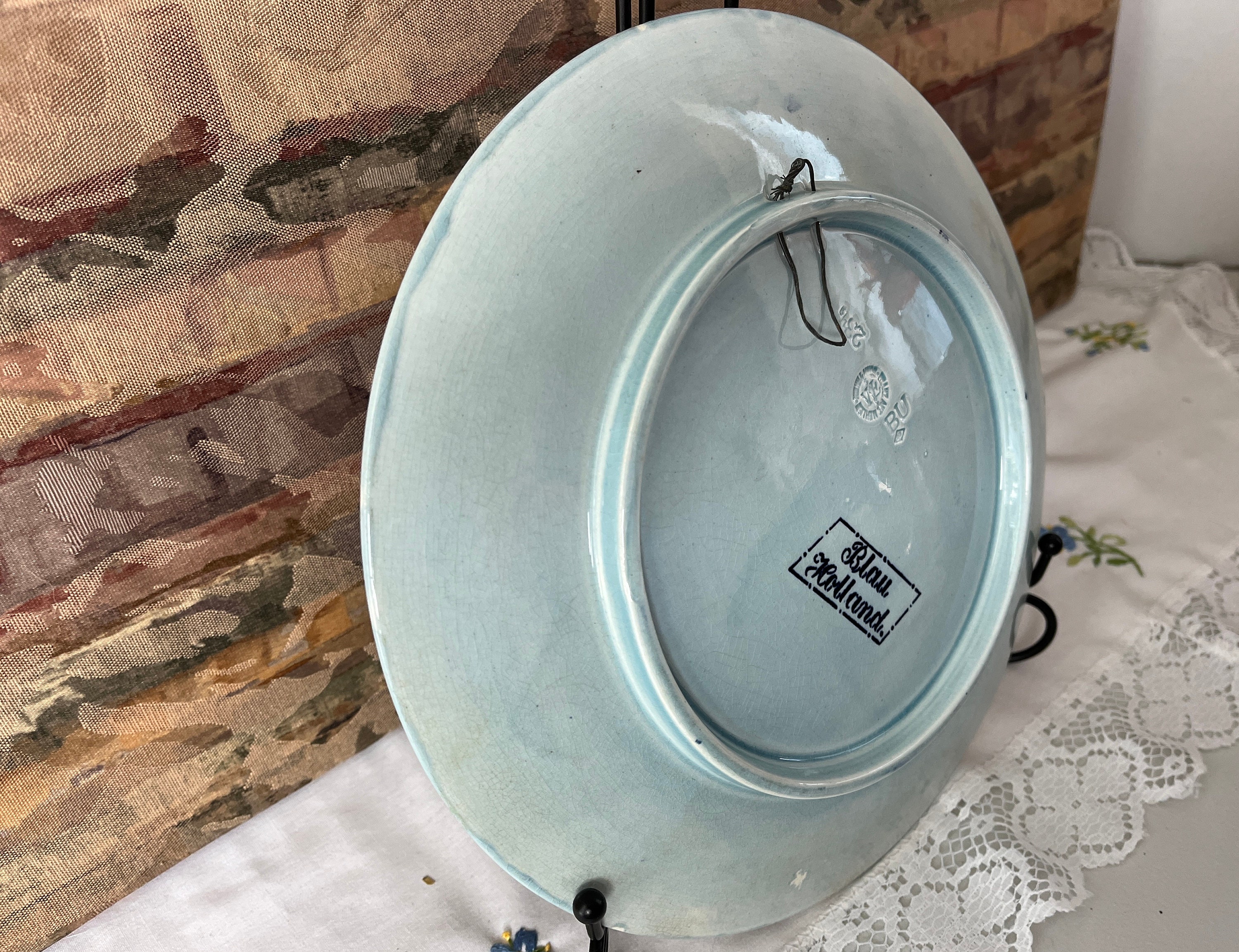 Vtg Delft Blue White Decorative Wall Hanger Plate Blau - Etsy