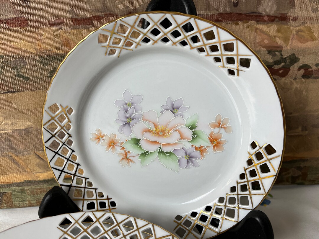 Reticulated Plates APULUM Lucru Manual Dishes Set of 6 Romanian Fine ...