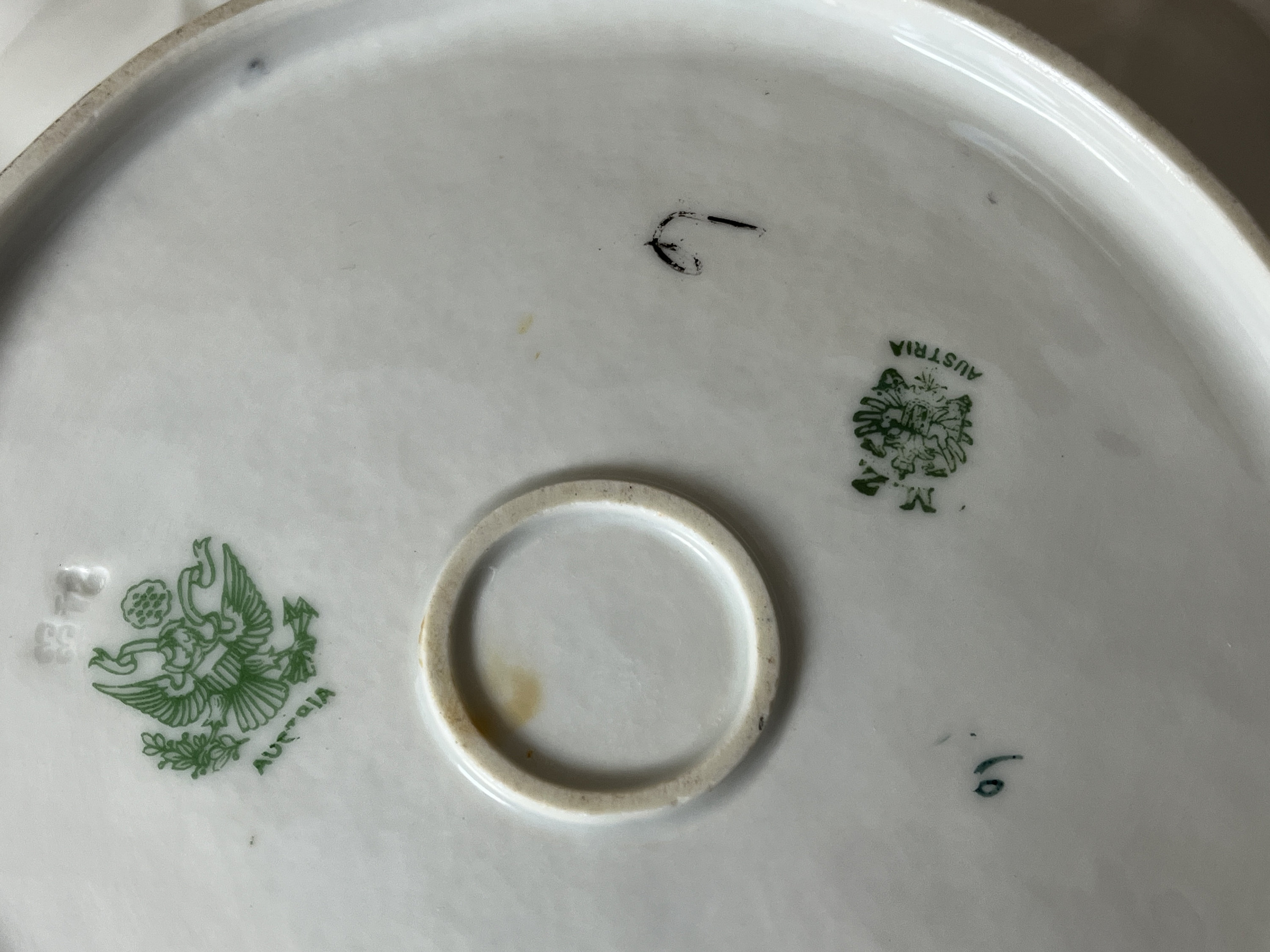 Antique MZ Austria Plate Green W Pink Roses Bouquet - Etsy