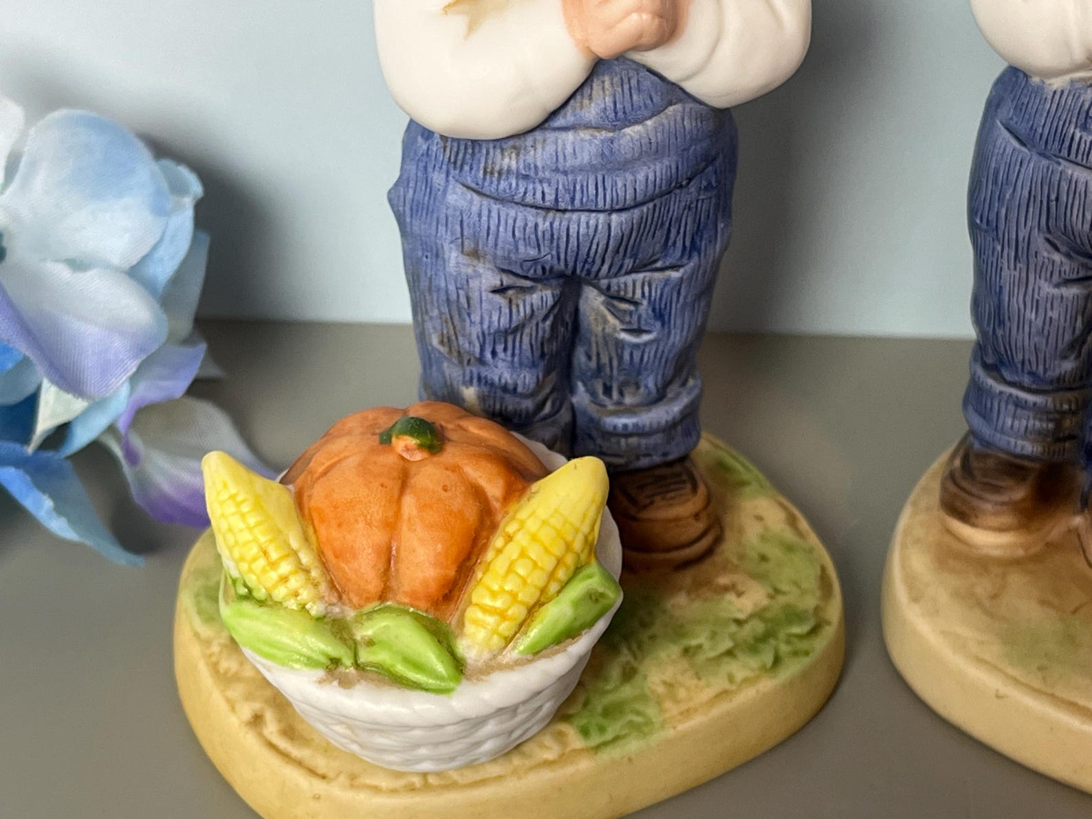 Homco Denim Days Figurines, "a Time for Thanks", 1985 Collectibles ...