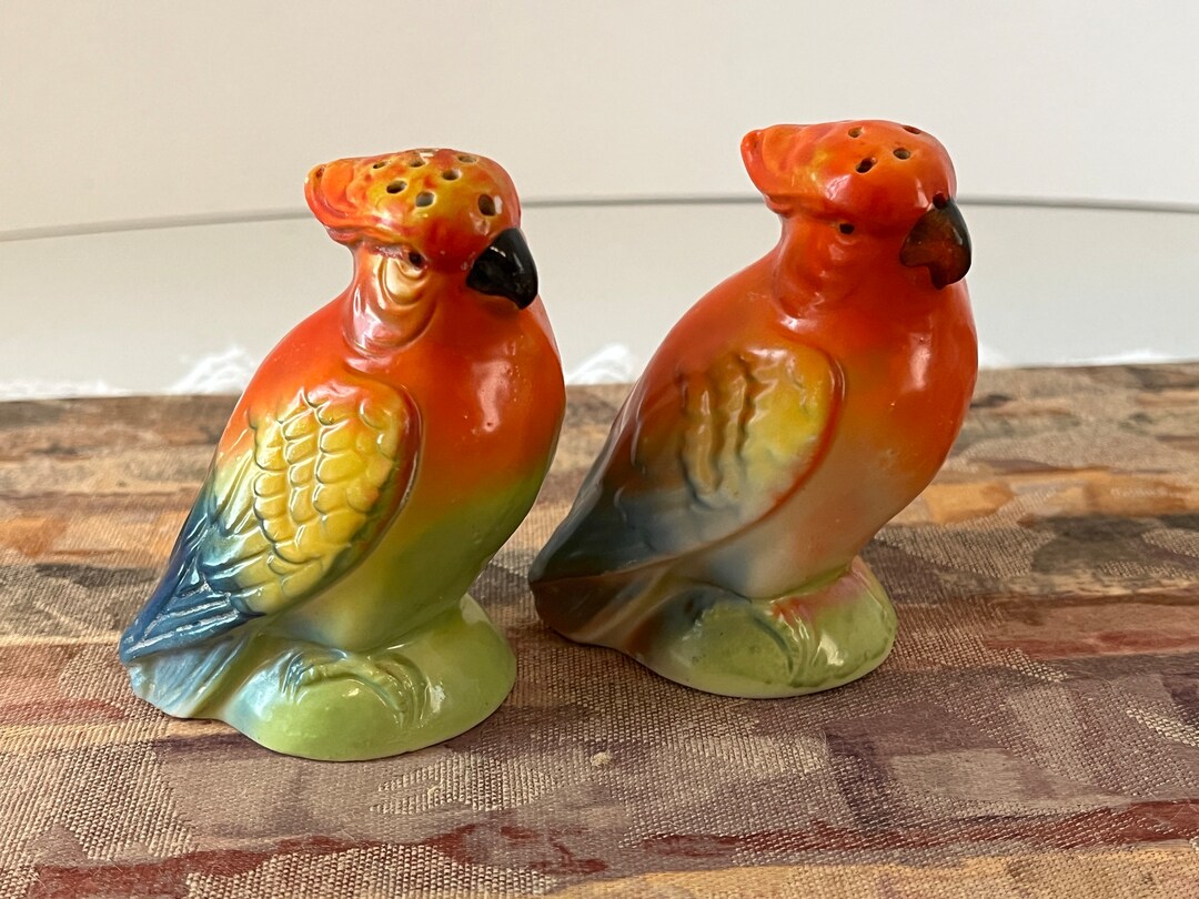 Parrot Bird Salt Pepper Shakers Germany | Mid Century German Bird ...