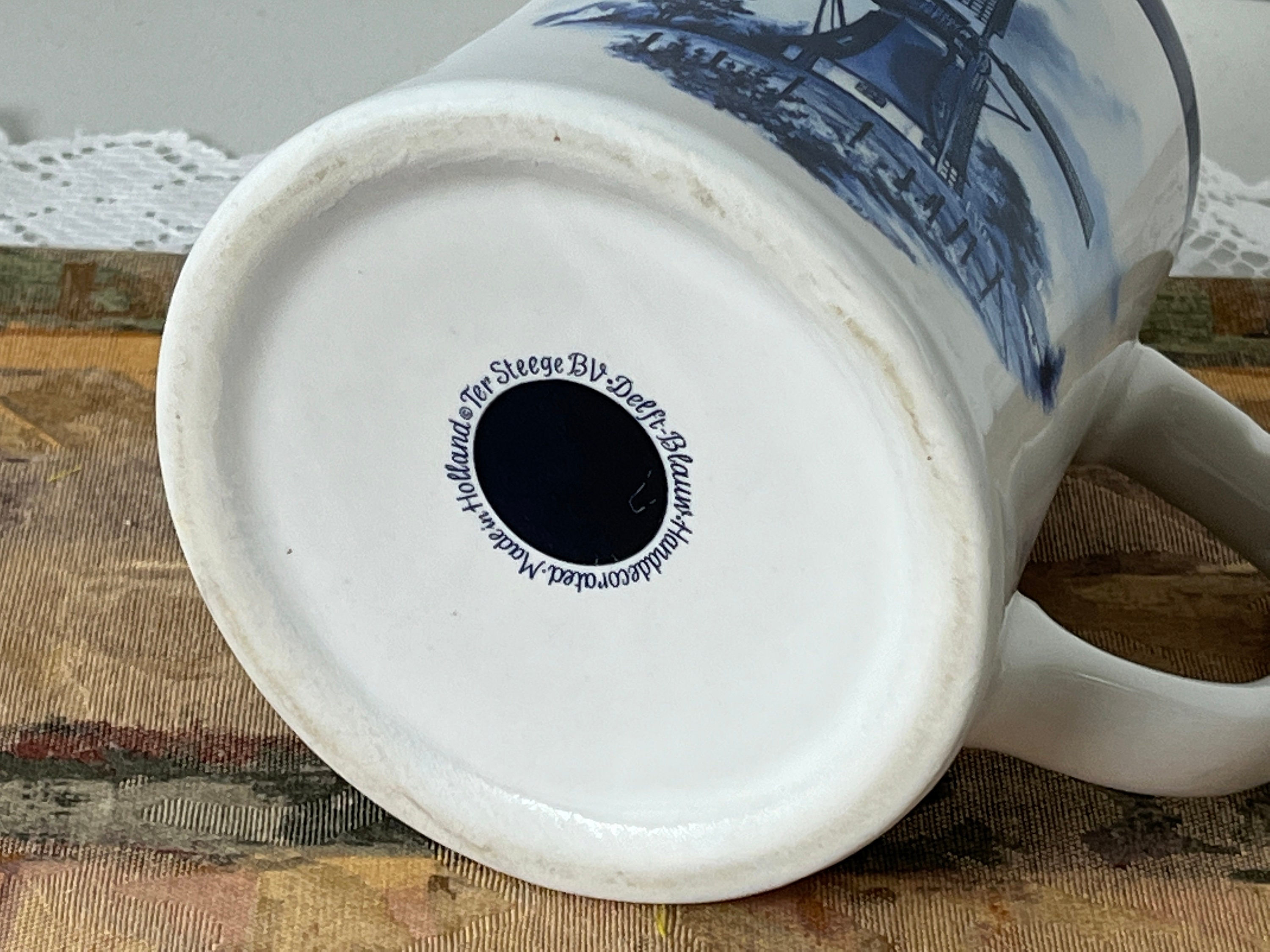 Vtg Delft Blue Windmill 5 1/2 Mug Stein Cup W Handle Ter Steege BV ...