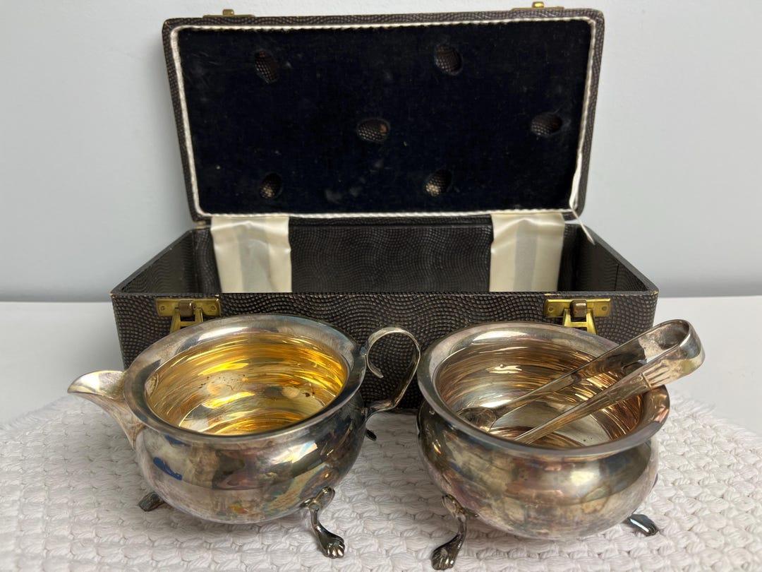 Buckingshire Silverplate Creamer Sugar Bowl W Grabber and Box | EPNS A1 ...