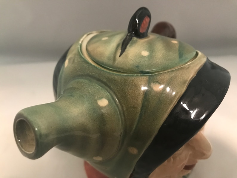 Vtg BESWICK ENGLAND Tea Pot Coffee Pot W Lid Toby Jug Face Dickens ...