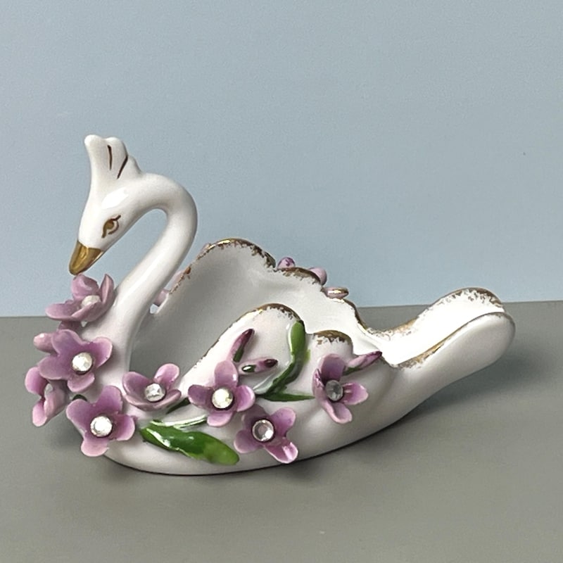 Lefton Swan Trinket Dish - Etsy