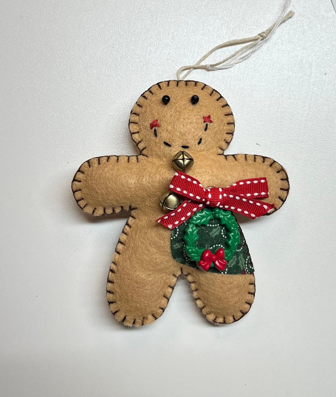 Gingerbread Man Ornament, Gingerbread Man, Ornament, Felt Gingerbread ...