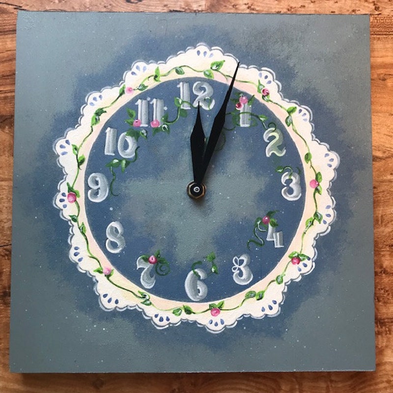 Hand Painted Clock - Etsy
