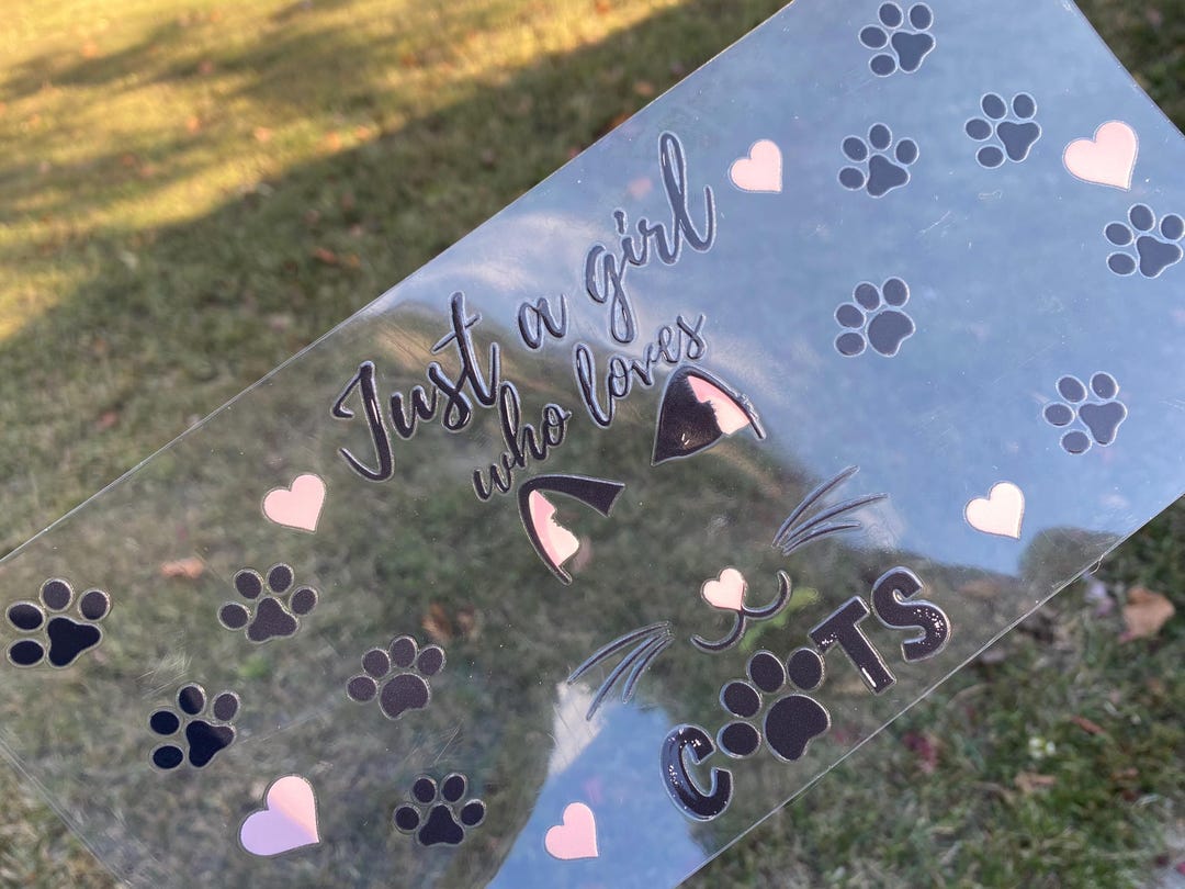 Cute Cat, UV DTF Adhesive Cup Wrap for 16 Oz Glass Can - Etsy