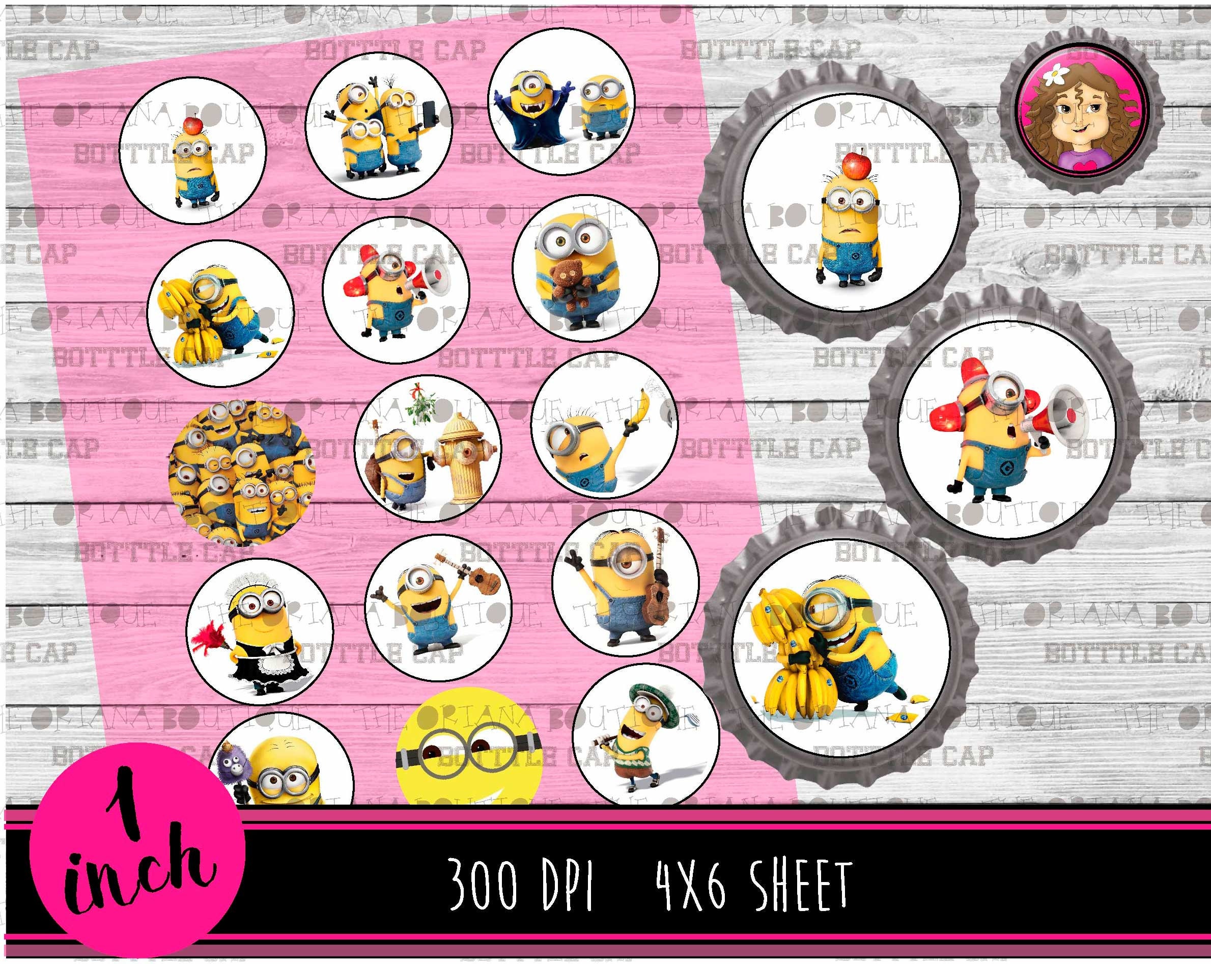COD:020 50%OFF Minions Digital Collage Sheet 1inch Sheetcraft - Etsy ...