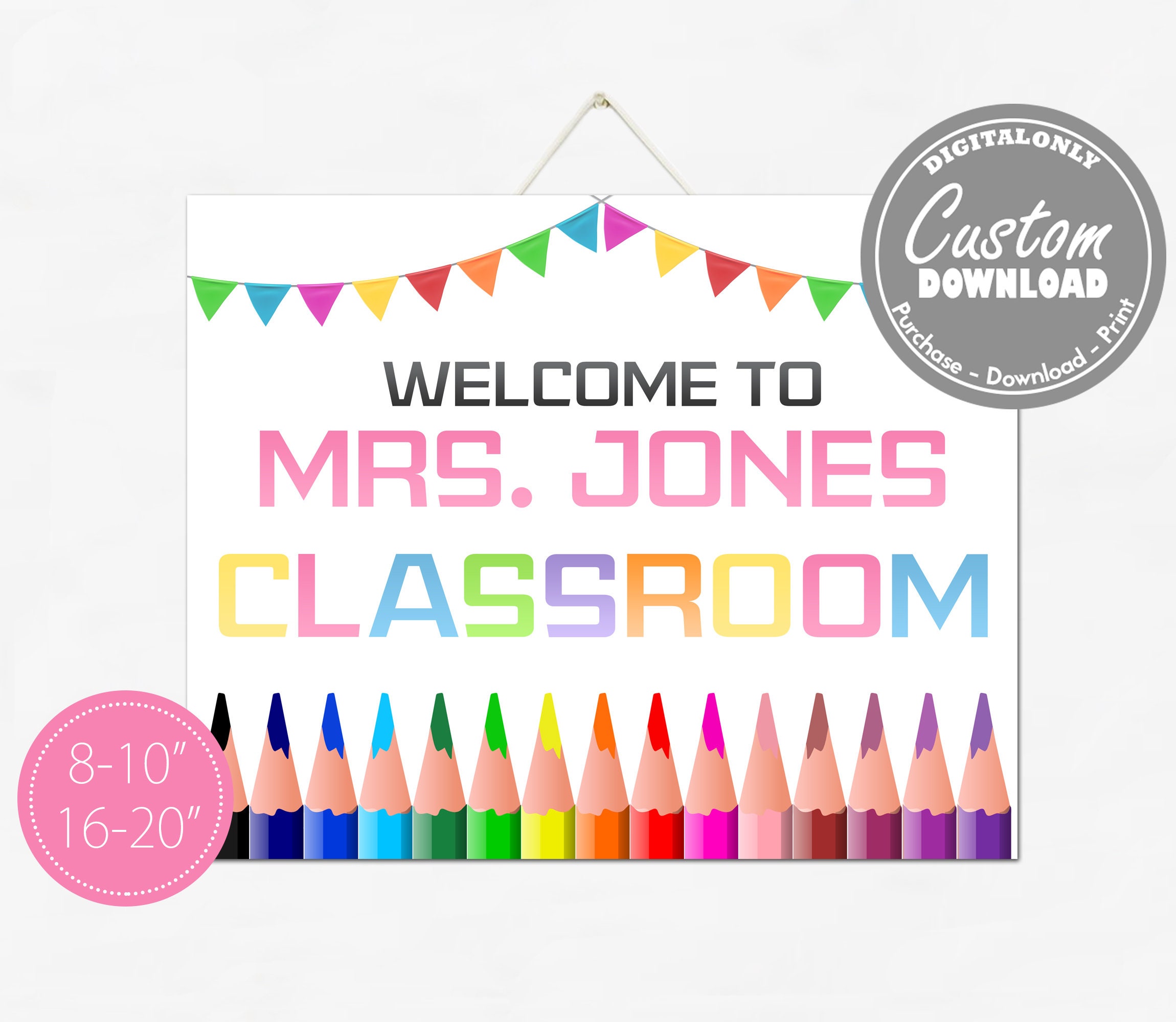 Classroom Welcome Sign Custom download Back to School | Etsy