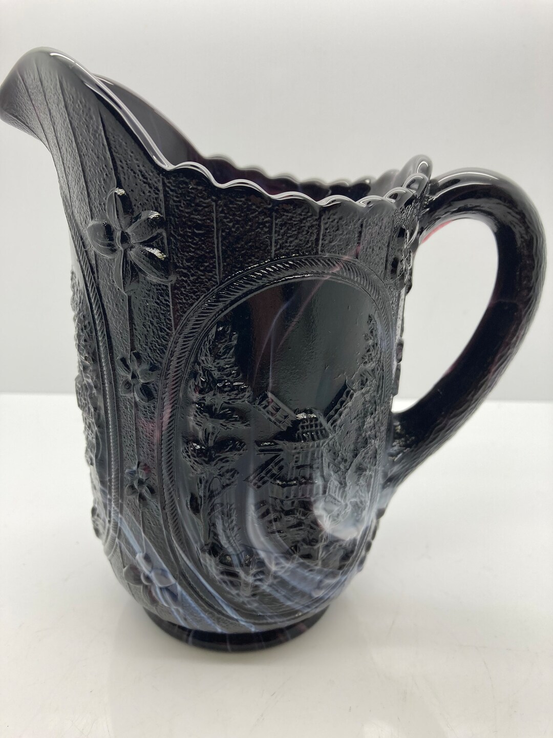 Imperial Carnival Glass Purple Slag Milk Pitcher - Etsy