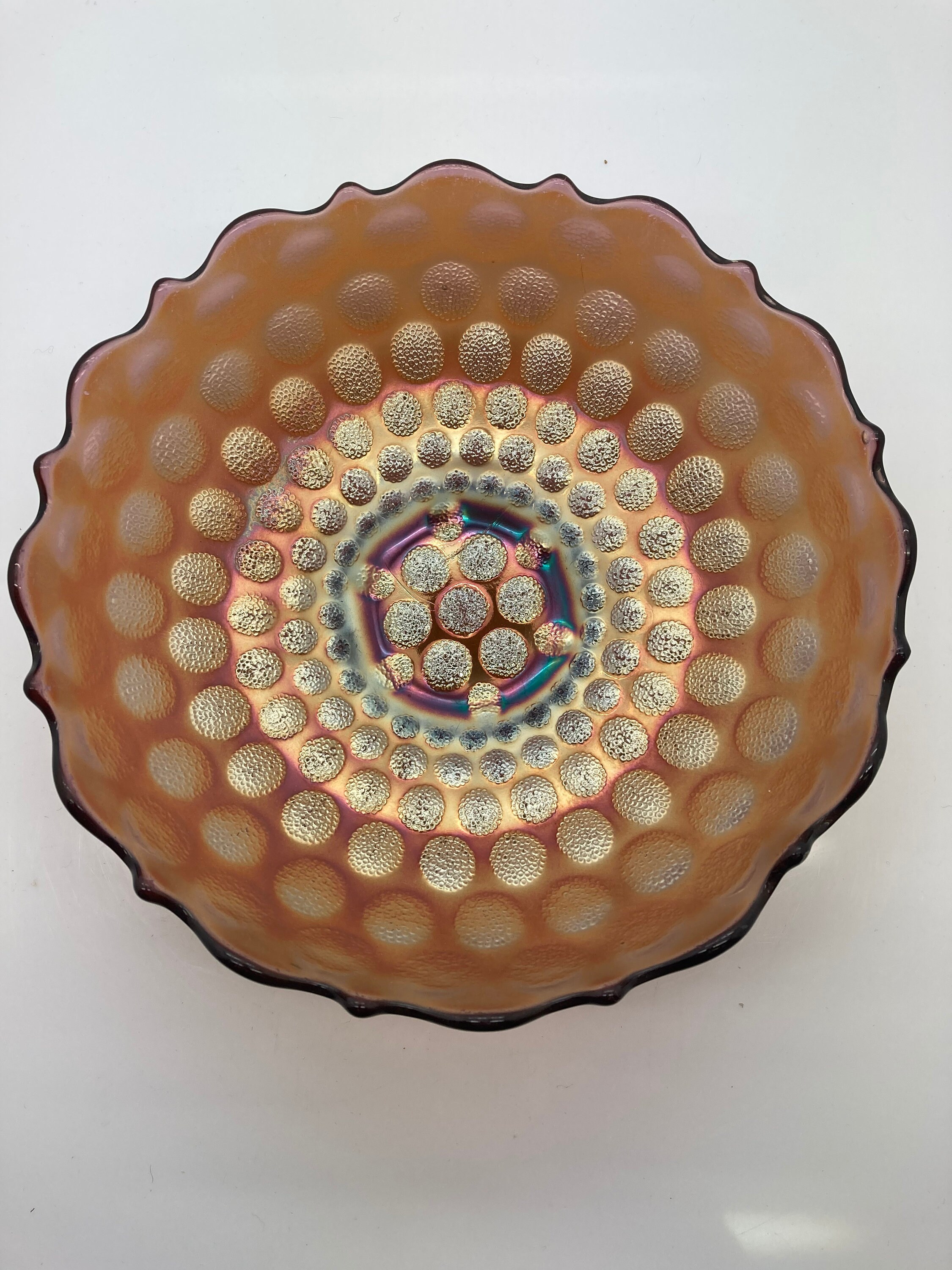 FENTON Coin Dot Carnival Glass Bowl Candy Dish - Etsy