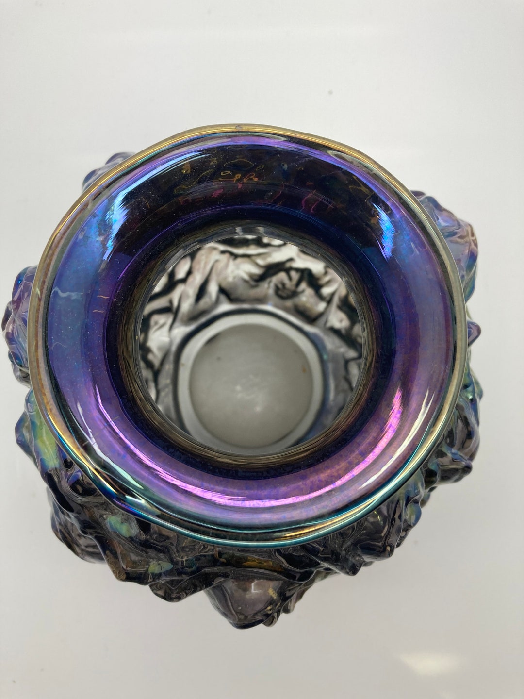 Imperial Glass La Bella Rose Smoked Carnival Glass Vase - Etsy