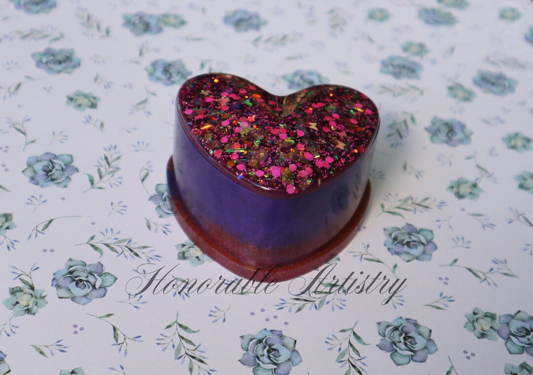 Purple and Red Glitter Resin Trinket Box - Etsy