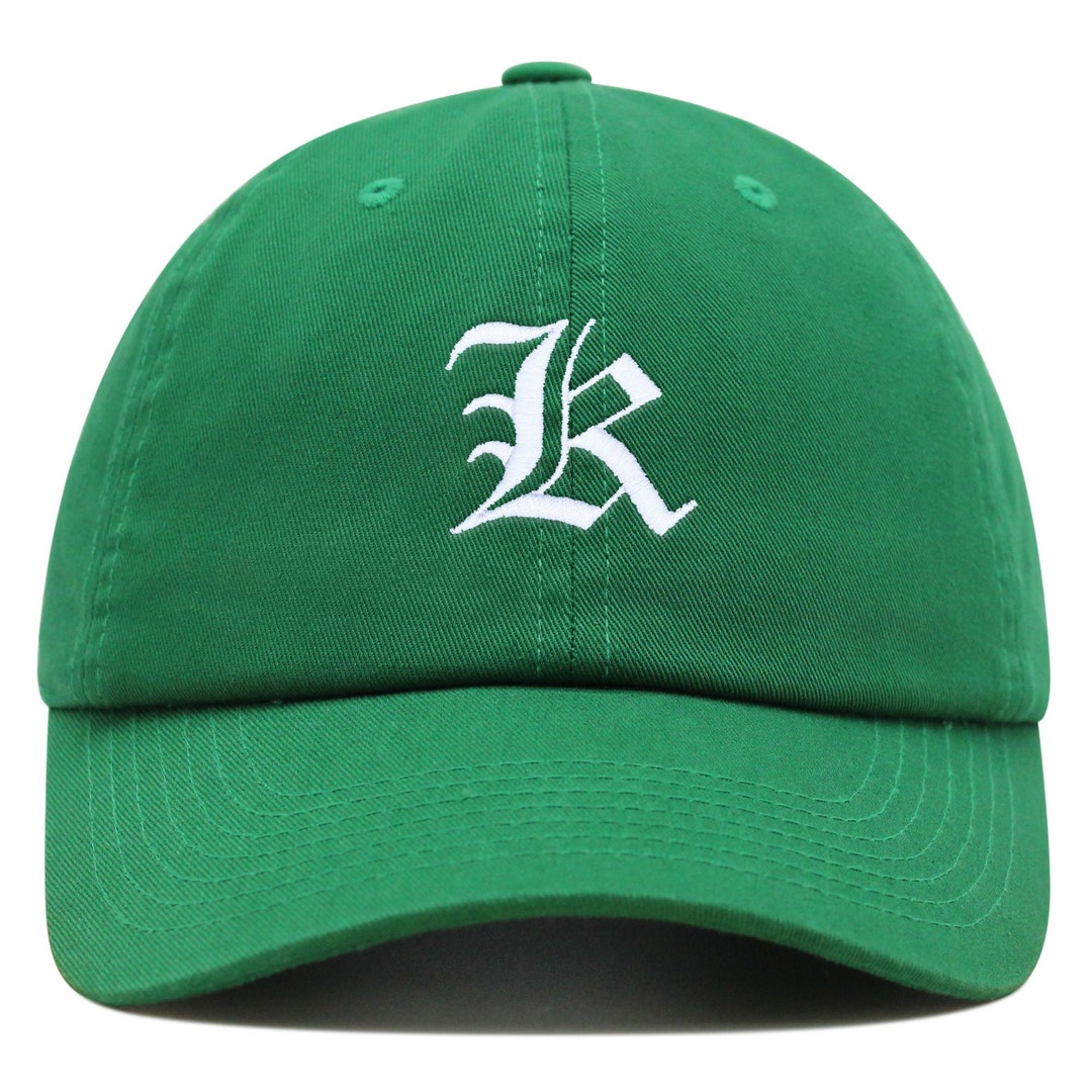Old English Letter K Premium Dad Hat Embroidered Cotton Baseball Cap ...