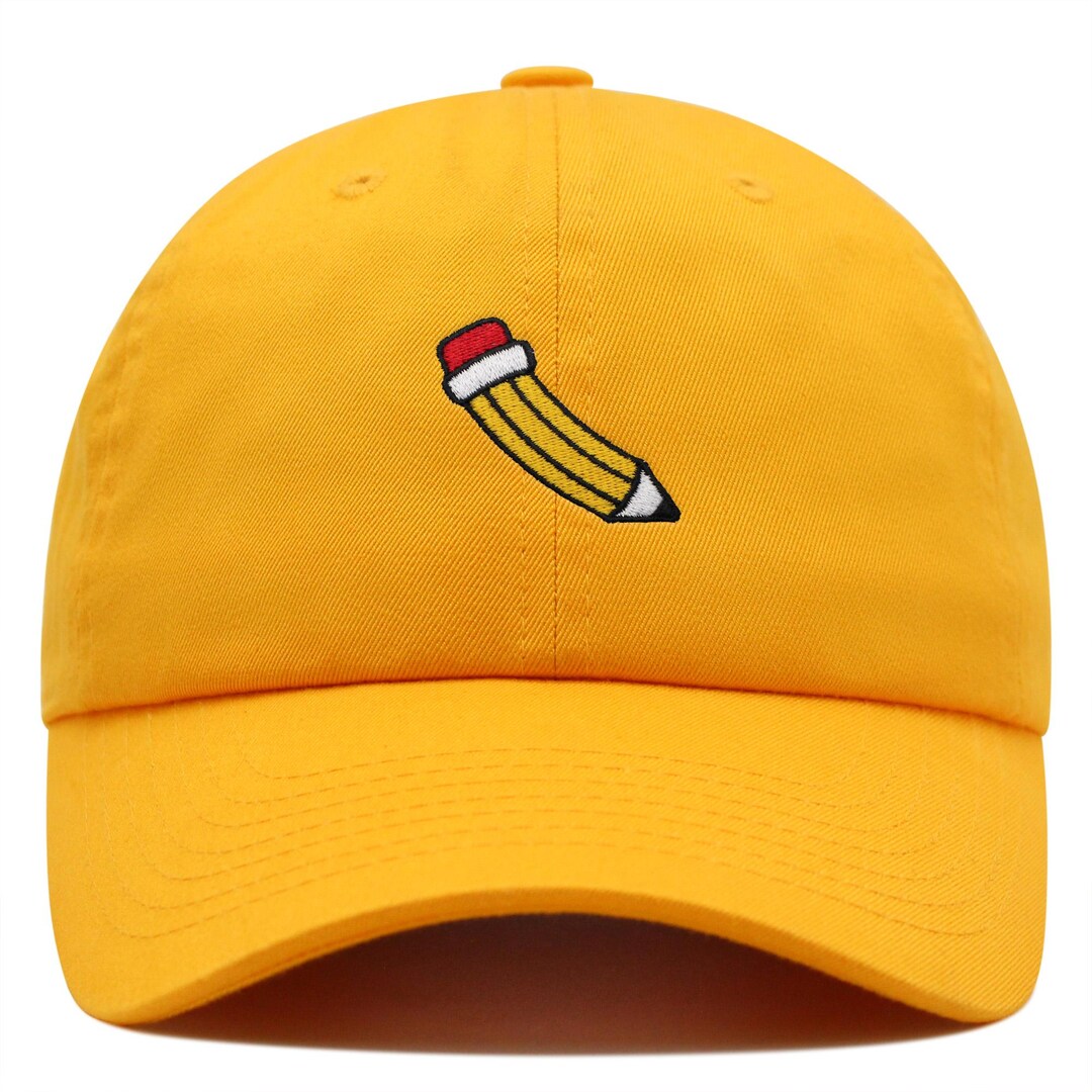 Embroidered Pencil Dad Hat: Curved Cartoon Cotton Baseball Cap - Etsy